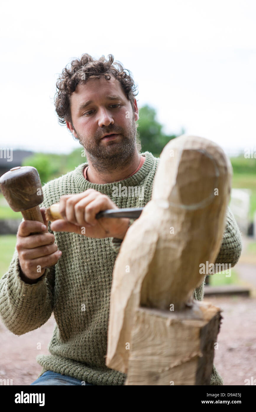 Wood sculpture by Rob Griffiths Stock Photo - Alamy