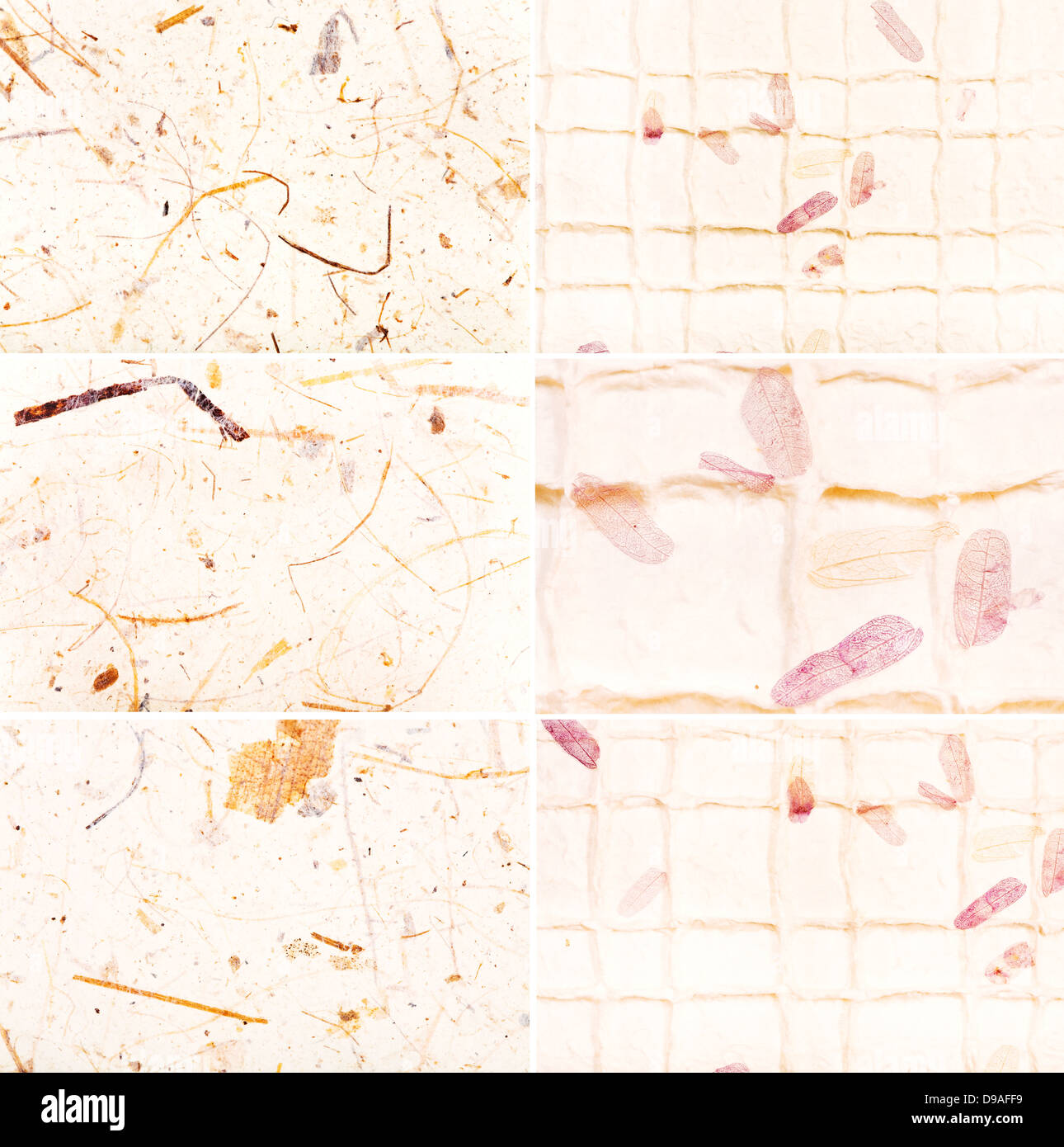 background from different textured hand-made grass paper sheets Stock ...