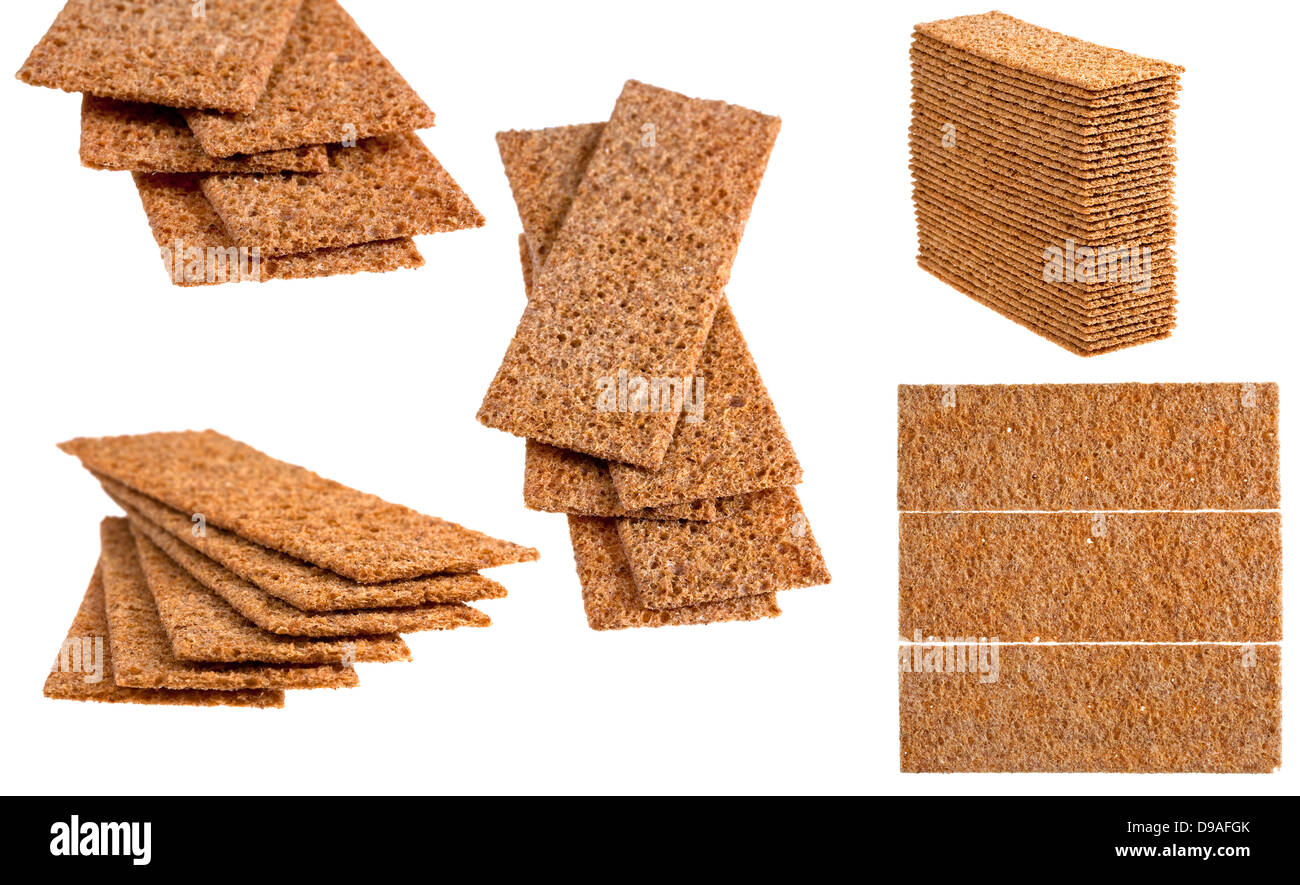 thin crispbreads isolated on white background Stock Photo - Alamy