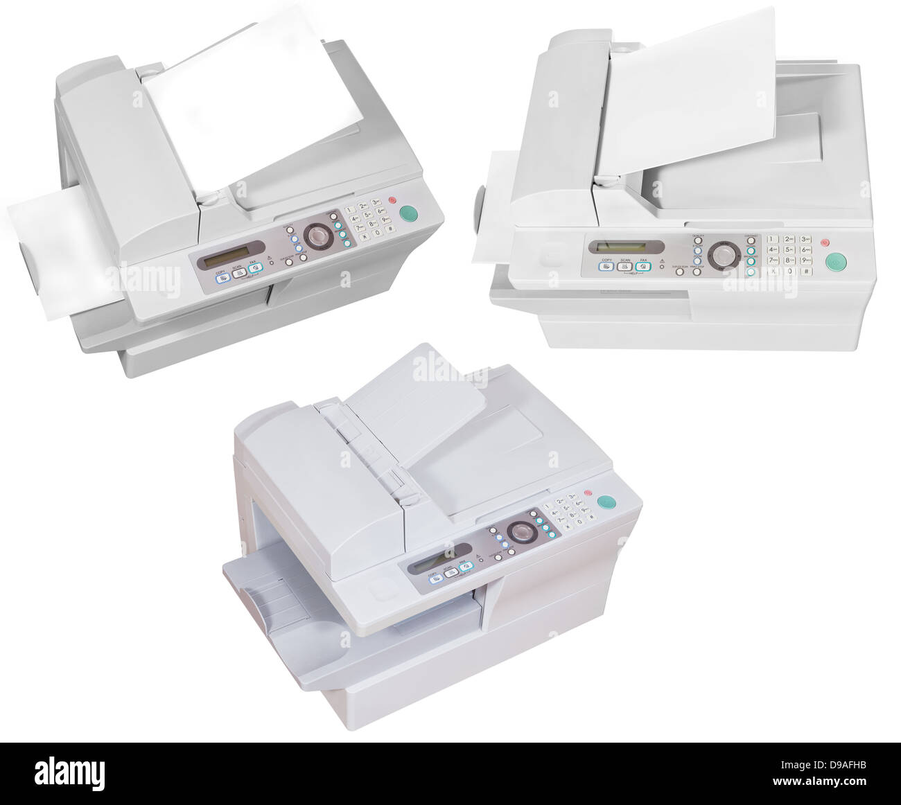 grey office multifunction device isolated on white background Stock ...