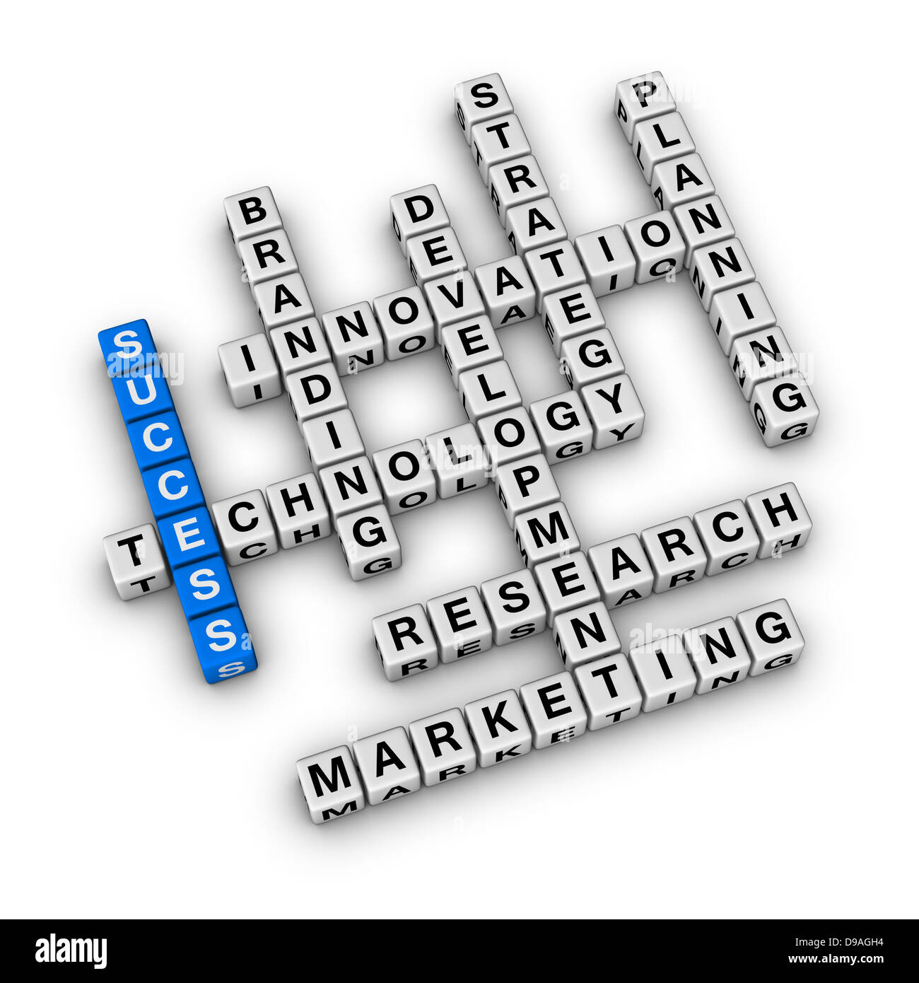 Success of Business (cubes crossword series Stock Photo - Alamy