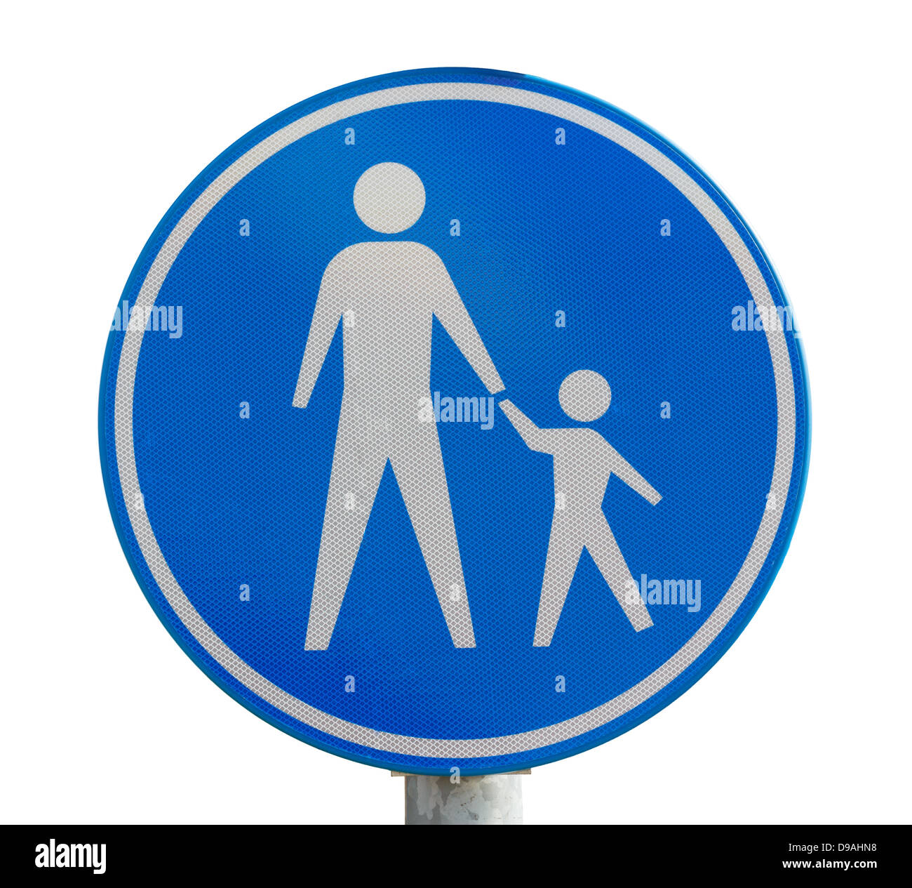 Traffic sign for pedestrian only route isolated on white Stock Photo ...