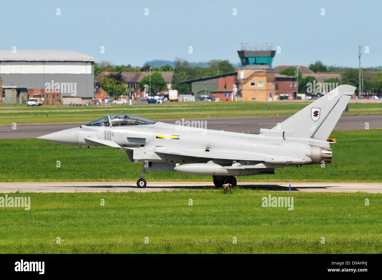 RAF Eurofighter Typhoon aircraft of 11 squadron waiting to join the ...