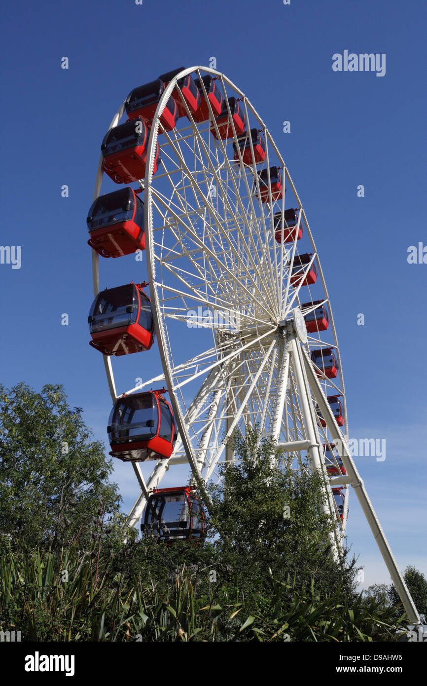 Ferris wheel summer attraction in Cardiff Bay Wales UK Gondolas Stock ...
