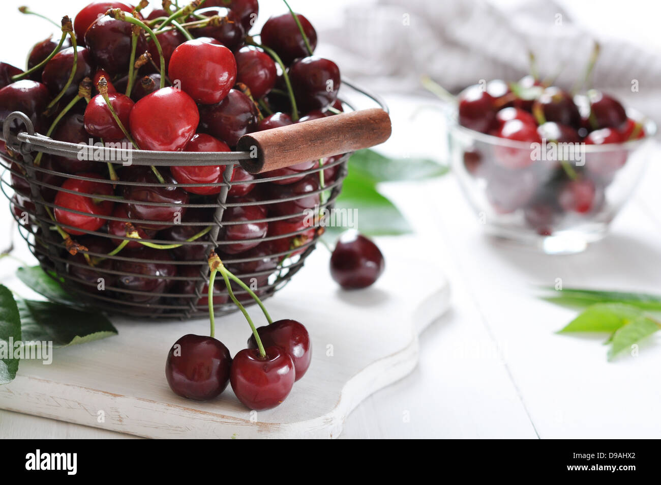Red cherries on metal hi-res stock photography and images - Alamy