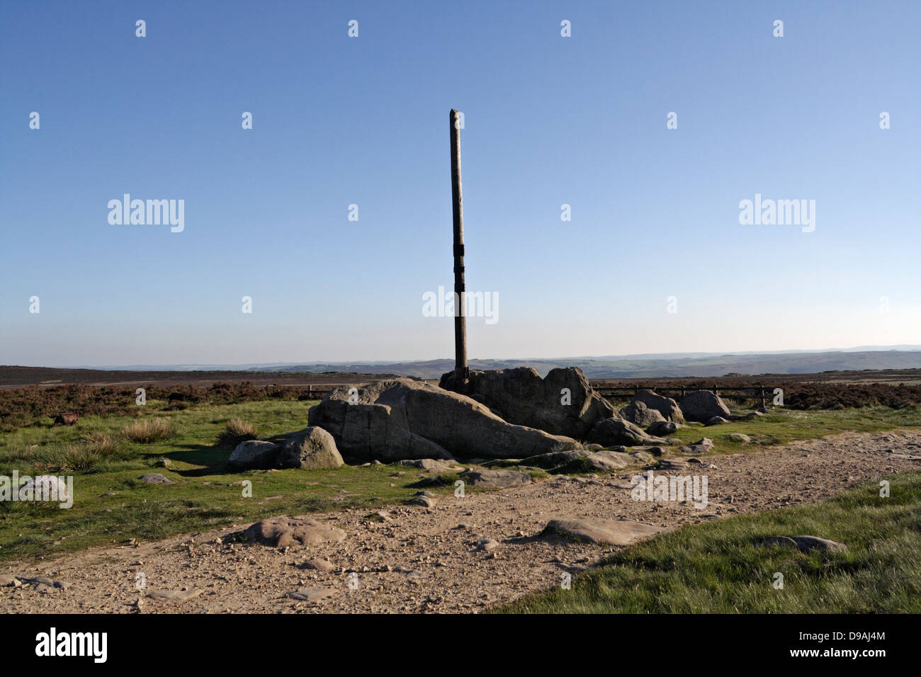 Stanedge Pole on Hallam Moor at Stanage Edge. Sheffield England. Peak ...