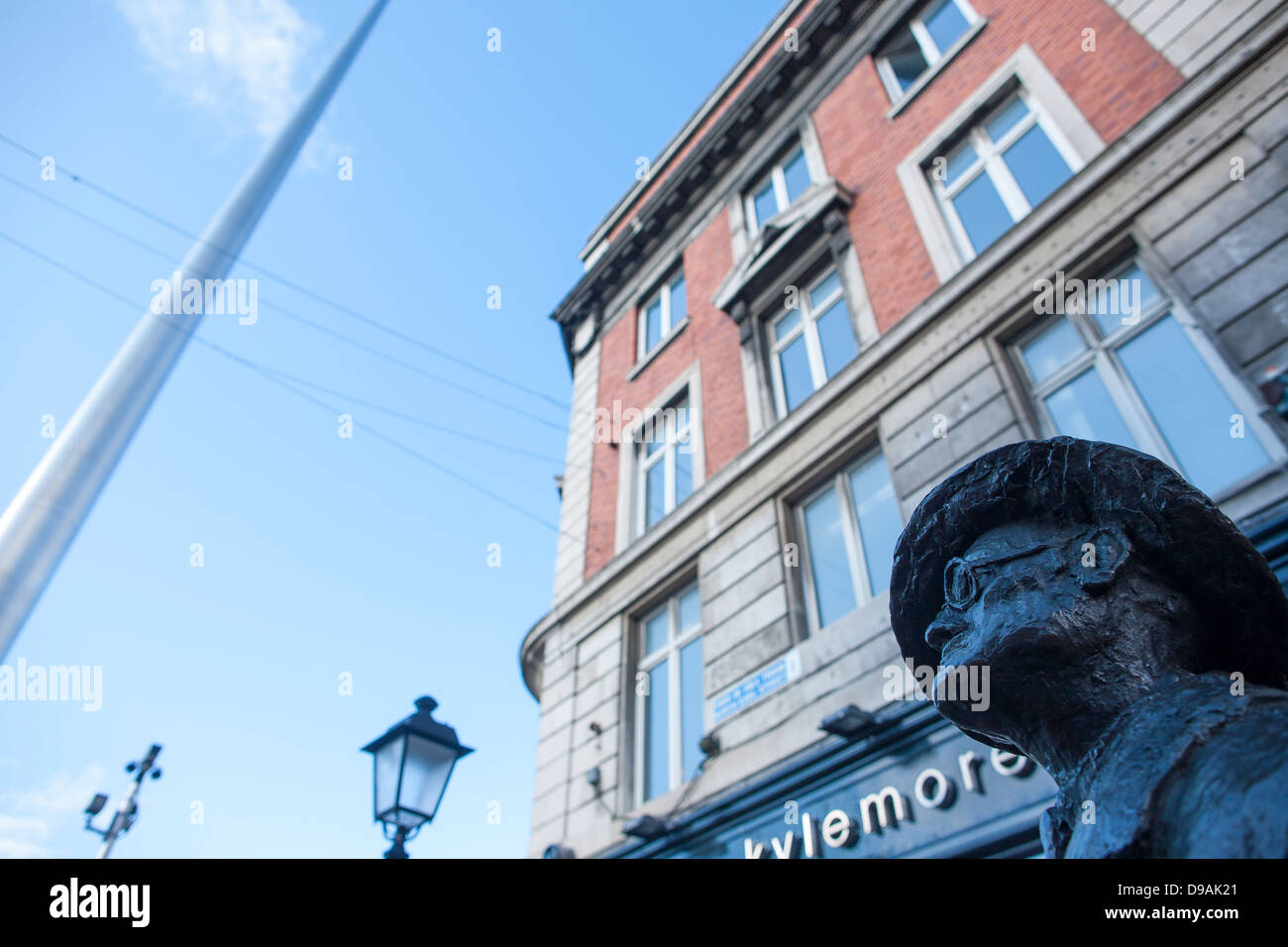The statue of James Joyce in the center of Dublin in the Republic Of ...
