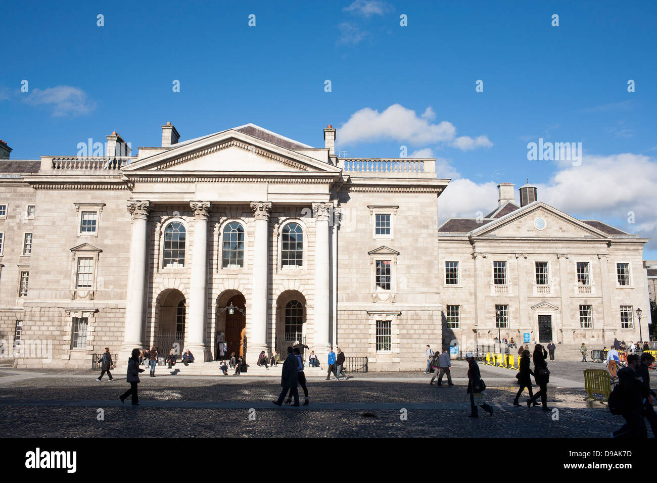 Students inside the grounds of Trinity College Dublin in the Republic ...
