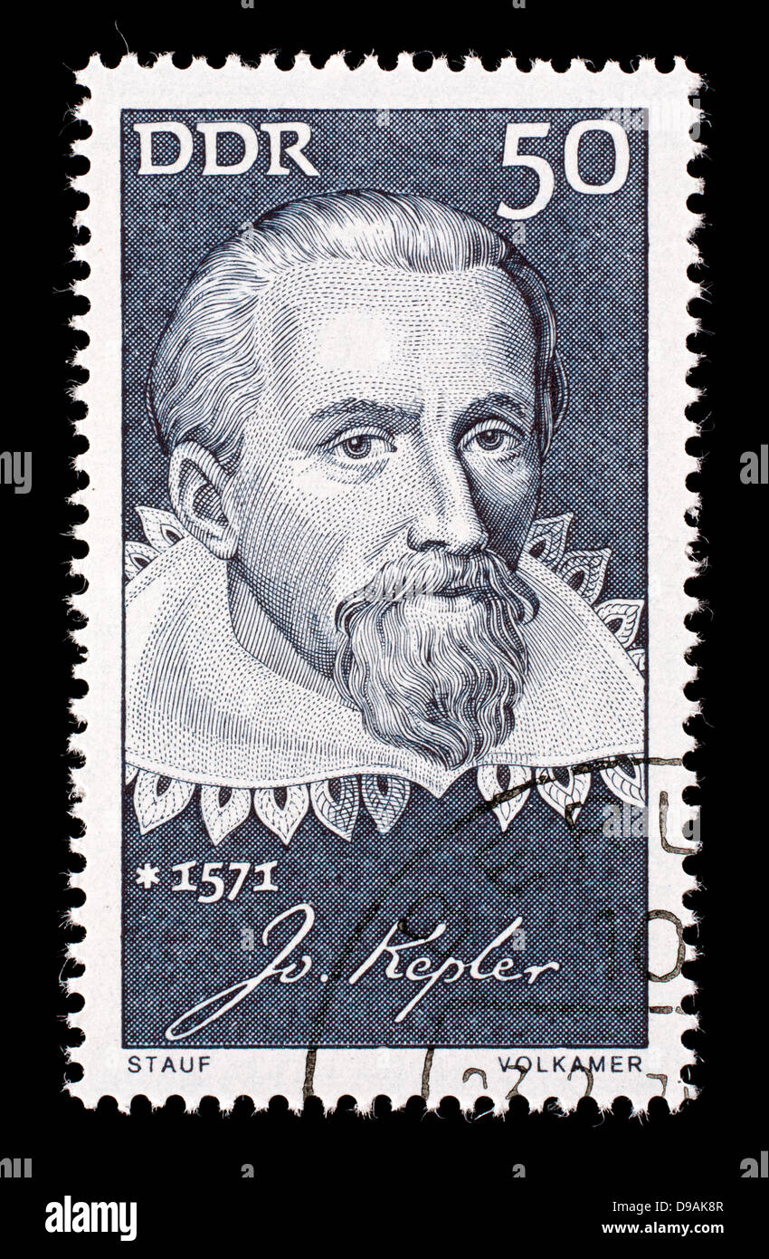 Postage stamp from East Germany (DDR) depicting Johannes Kepler Stock ...