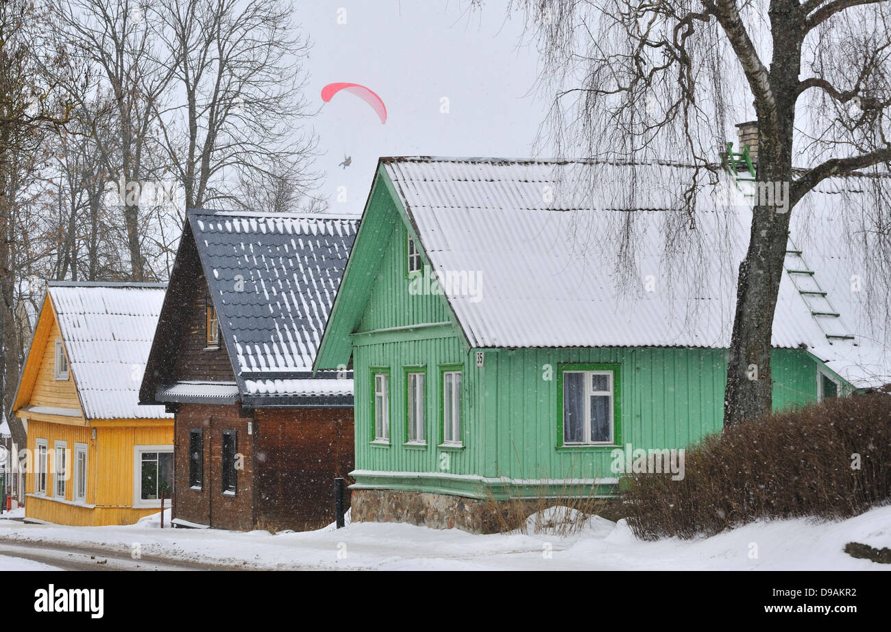 Traditional wooden houses of ethnic minority called Crimean Karaites or ...
