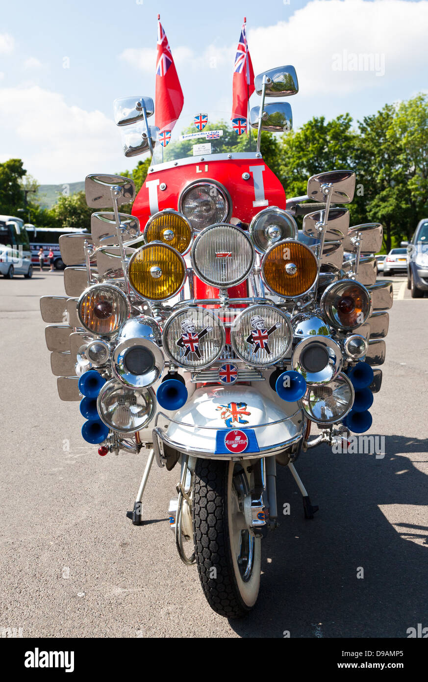 Mods Lambretta Scooter With Extra Lights Peak District Derbyshire UK ...