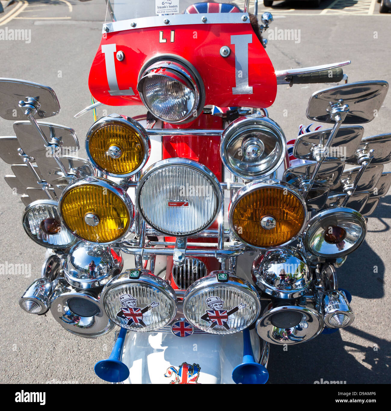 Mods Lambretta Scooter With Extra Lights Peak District Derbyshire UK ...