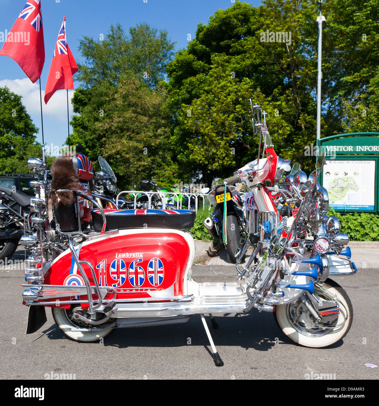Mods Lambretta Scooter With Extra Lights Peak District Derbyshire UK ...