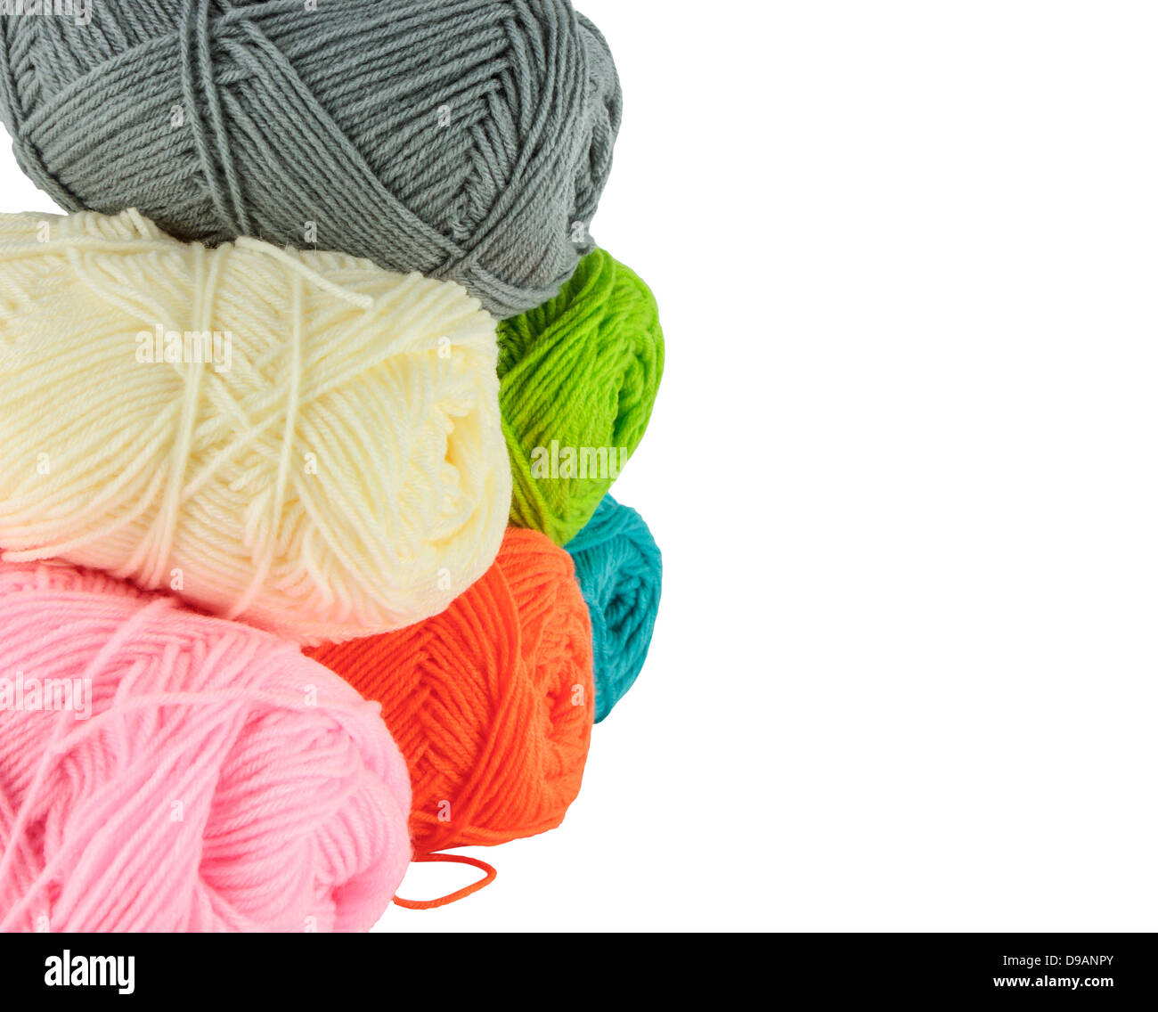 stack of knitting yarn background Stock Photo - Alamy
