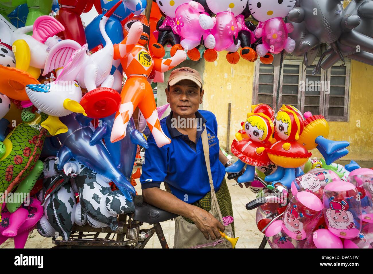 June 14, 2013 - Pathein, Ayeyarwady, Union of Myanmar - An inflatable ...
