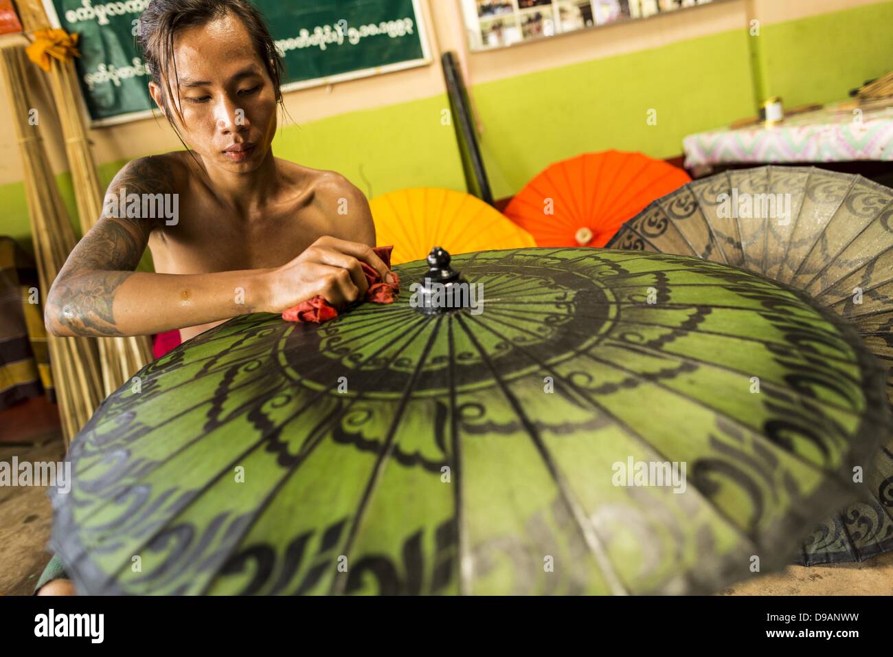 Myanmar pathein umbrellas hi-res stock photography and images - Alamy