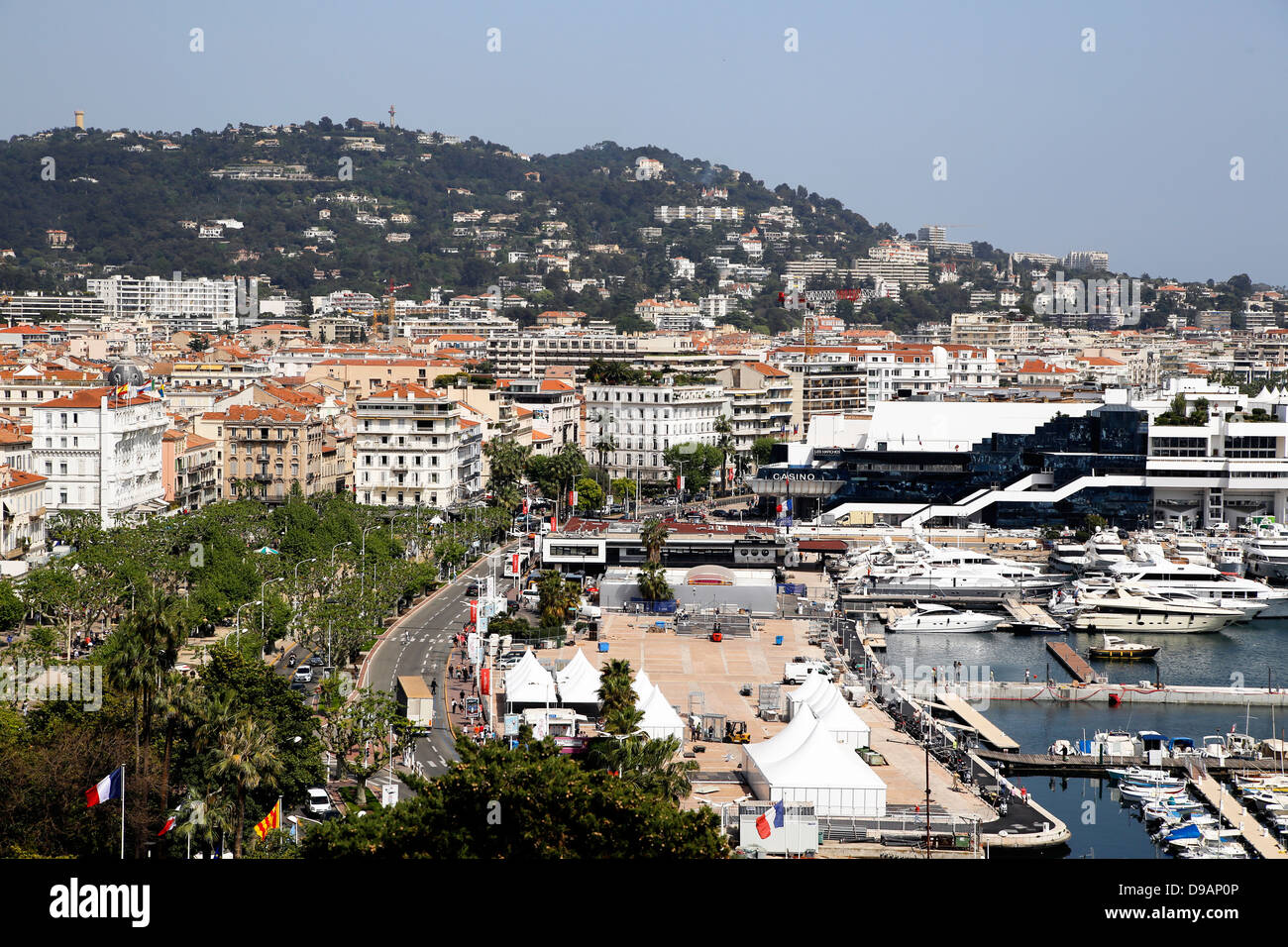 Overlooking Cannes, Cote d'Azur, French Riviera, France, from a Hill in ...