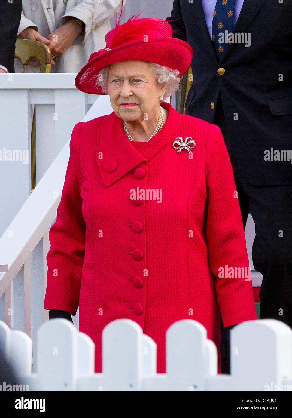 Egham, UK. 16th June, 2013. Britain's Queen Elizabeth II attends the ...