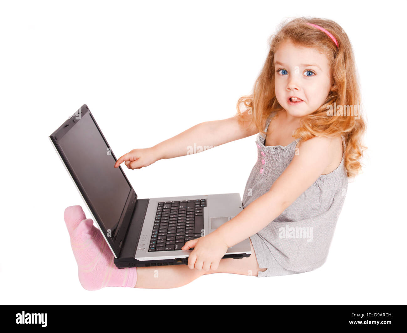 Girl computer Cut Out Stock Images & Pictures - Alamy