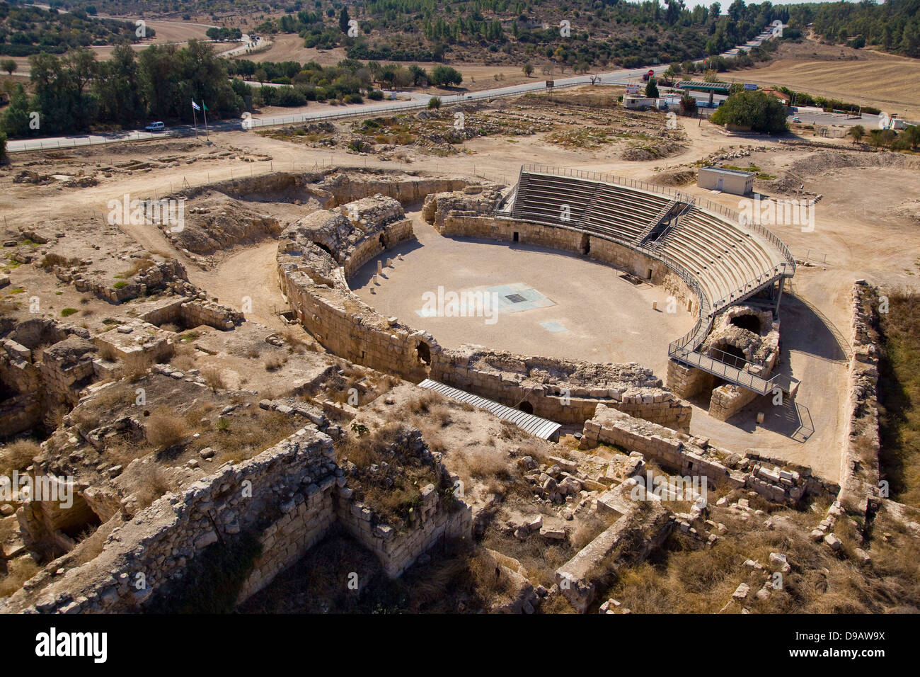 An Aerial view of ancient Beth Guvrin amphitheater Stock Photo - Alamy