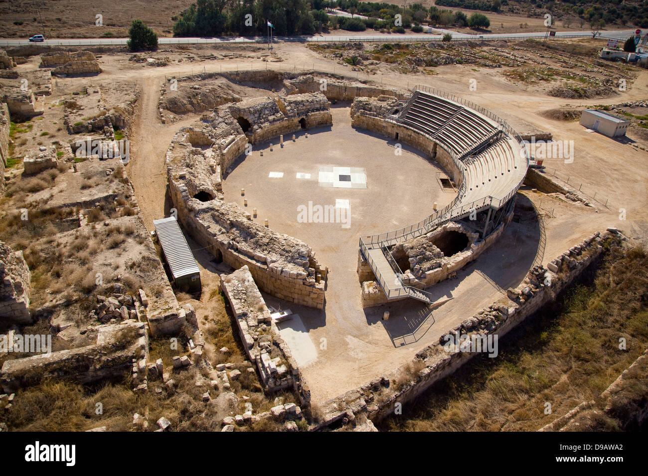An Aerial view of ancient Beth Guvrin amphitheater Stock Photo - Alamy