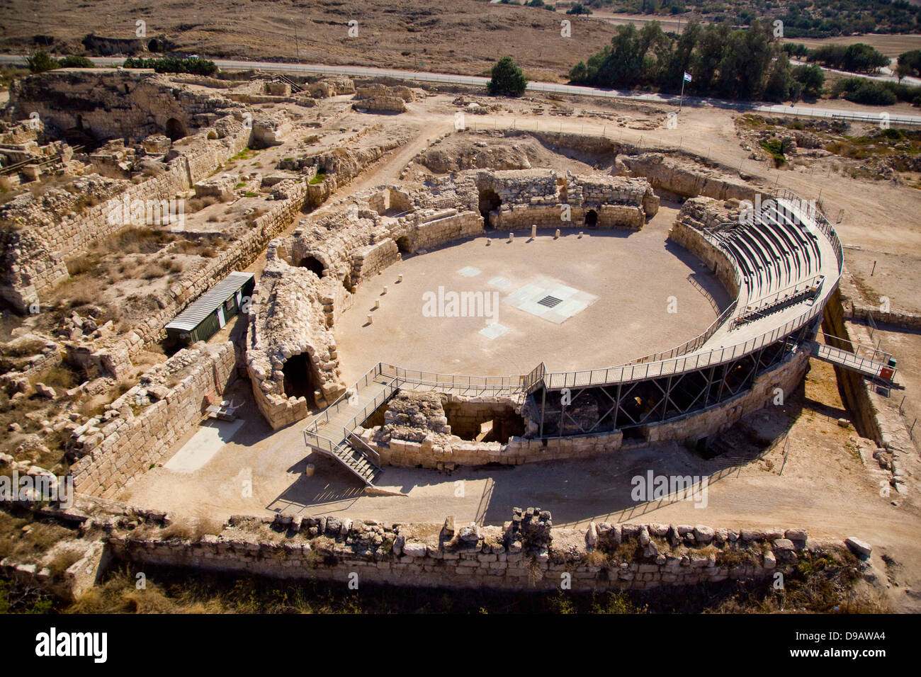 An Aerial view of ancient Beth Guvrin amphitheater Stock Photo - Alamy