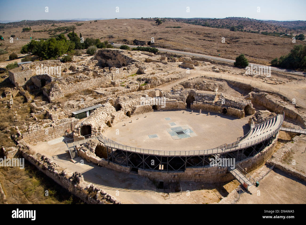 An Aerial view of ancient Beth Guvrin amphitheater Stock Photo - Alamy