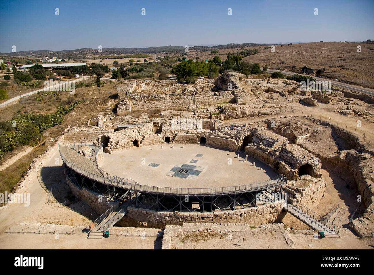 An Aerial view of ancient Beth Guvrin amphitheater Stock Photo - Alamy