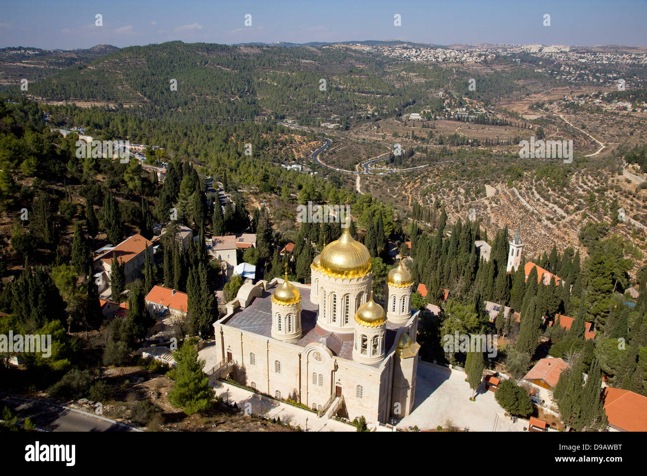 An Aerial view of Moskovia - the Russian church in Ein Karem Stock ...