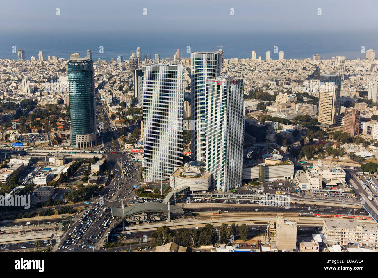 An aerial photo of Azrieli Towers Stock Photo - Alamy