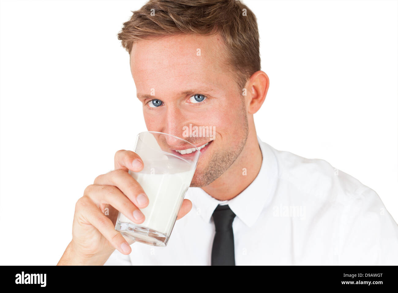 man drink milk Stock Photo - Alamy
