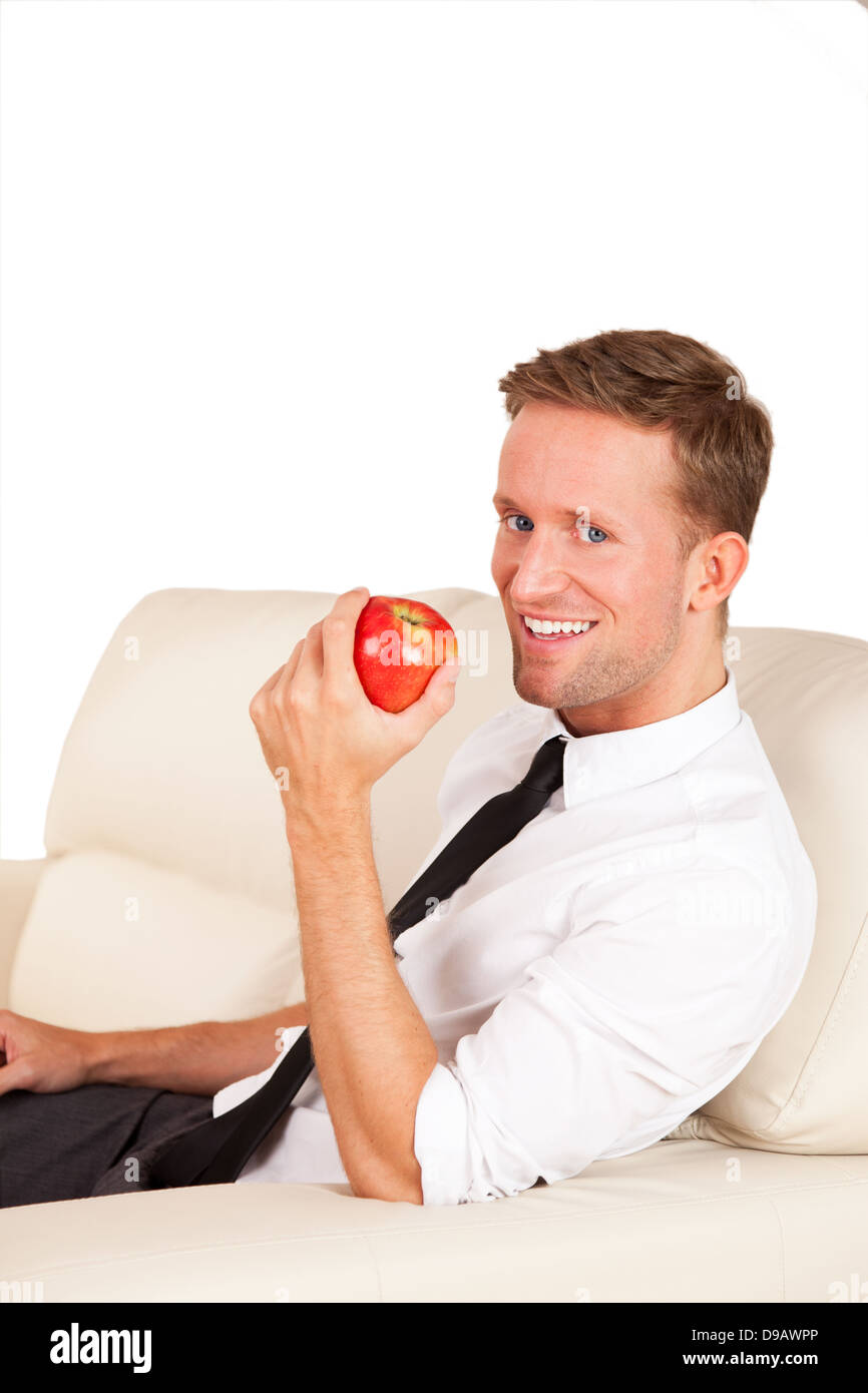man with apple Stock Photo - Alamy