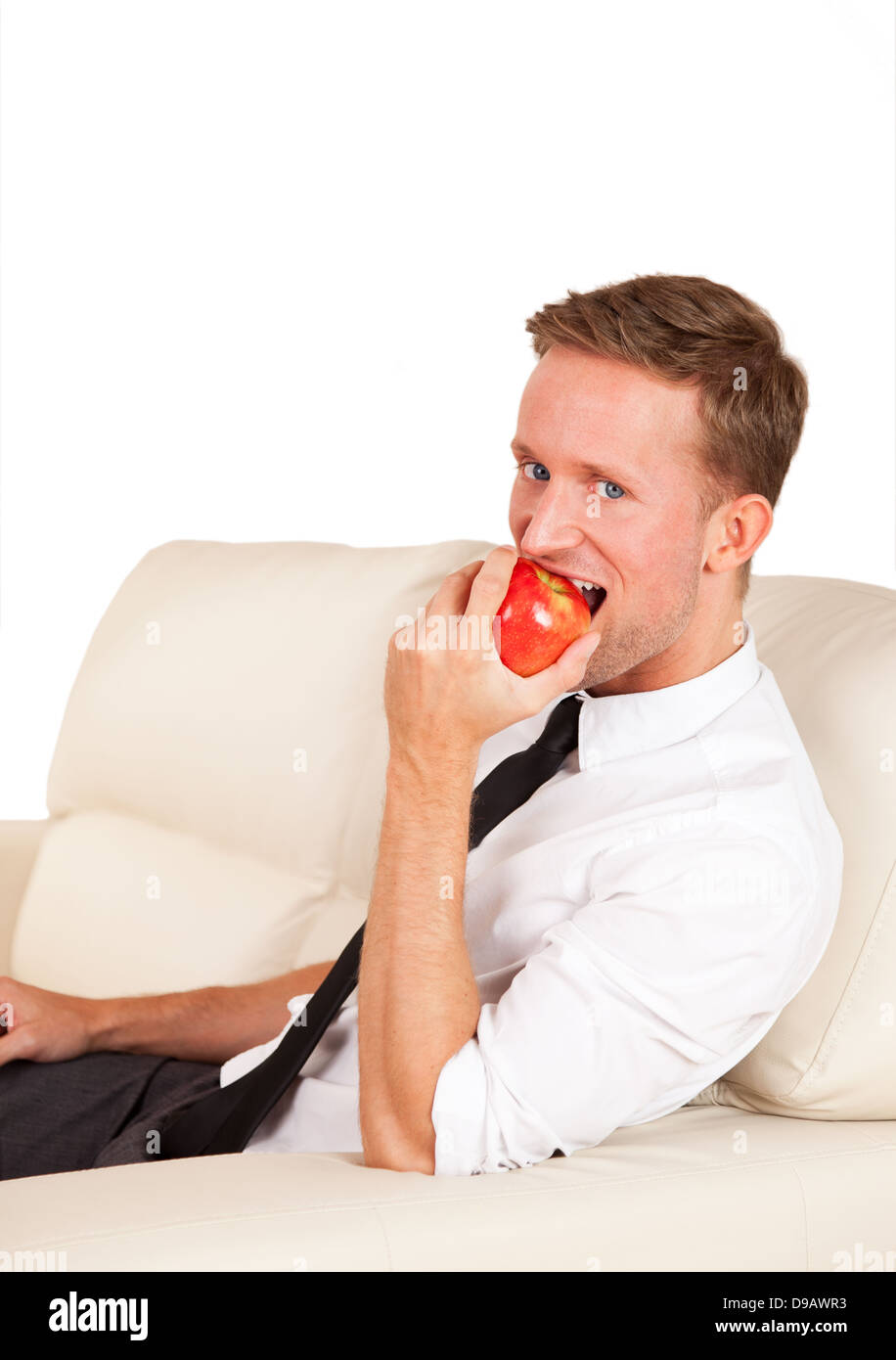 man with apple Stock Photo - Alamy