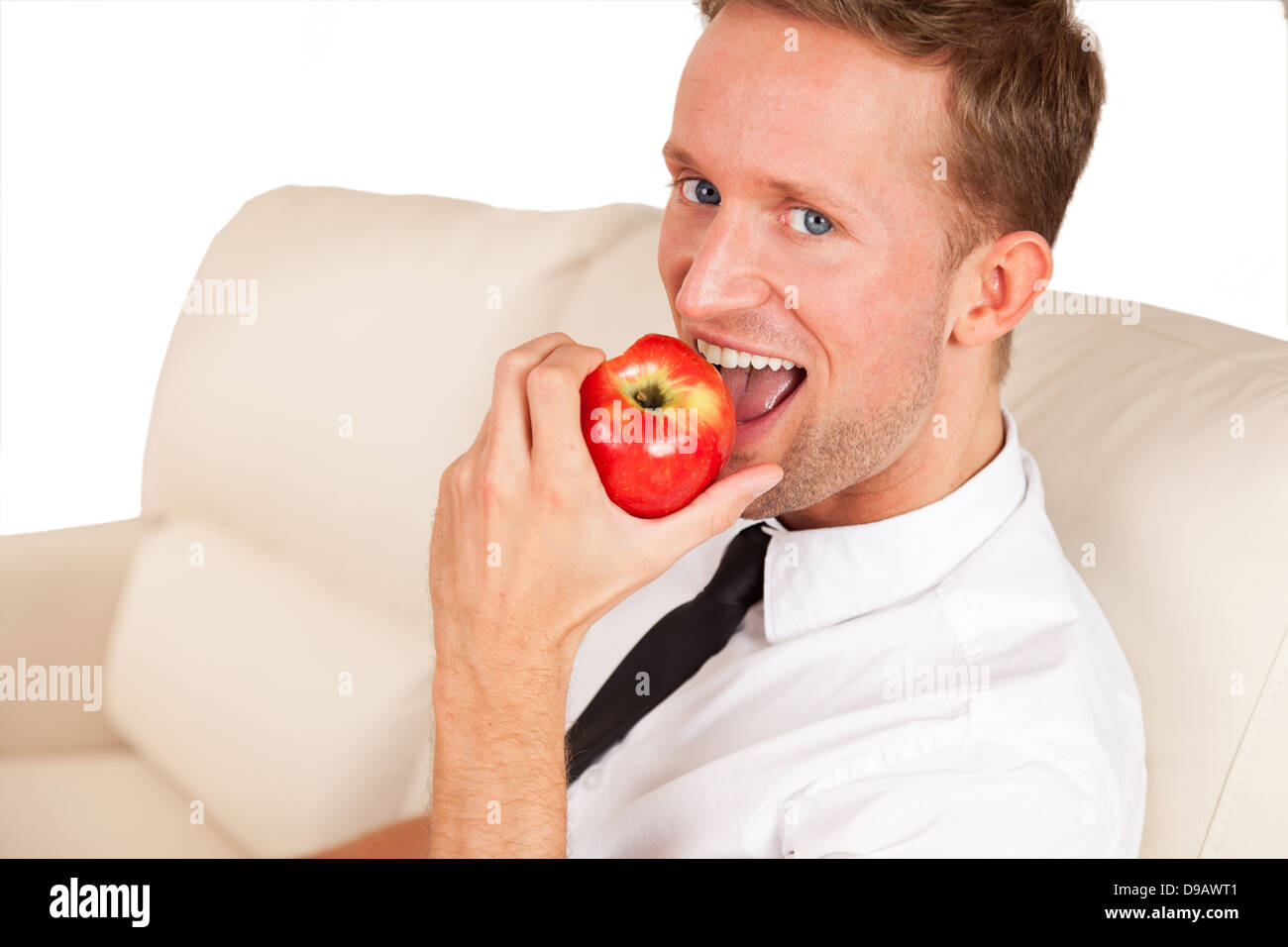 man with apple Stock Photo - Alamy