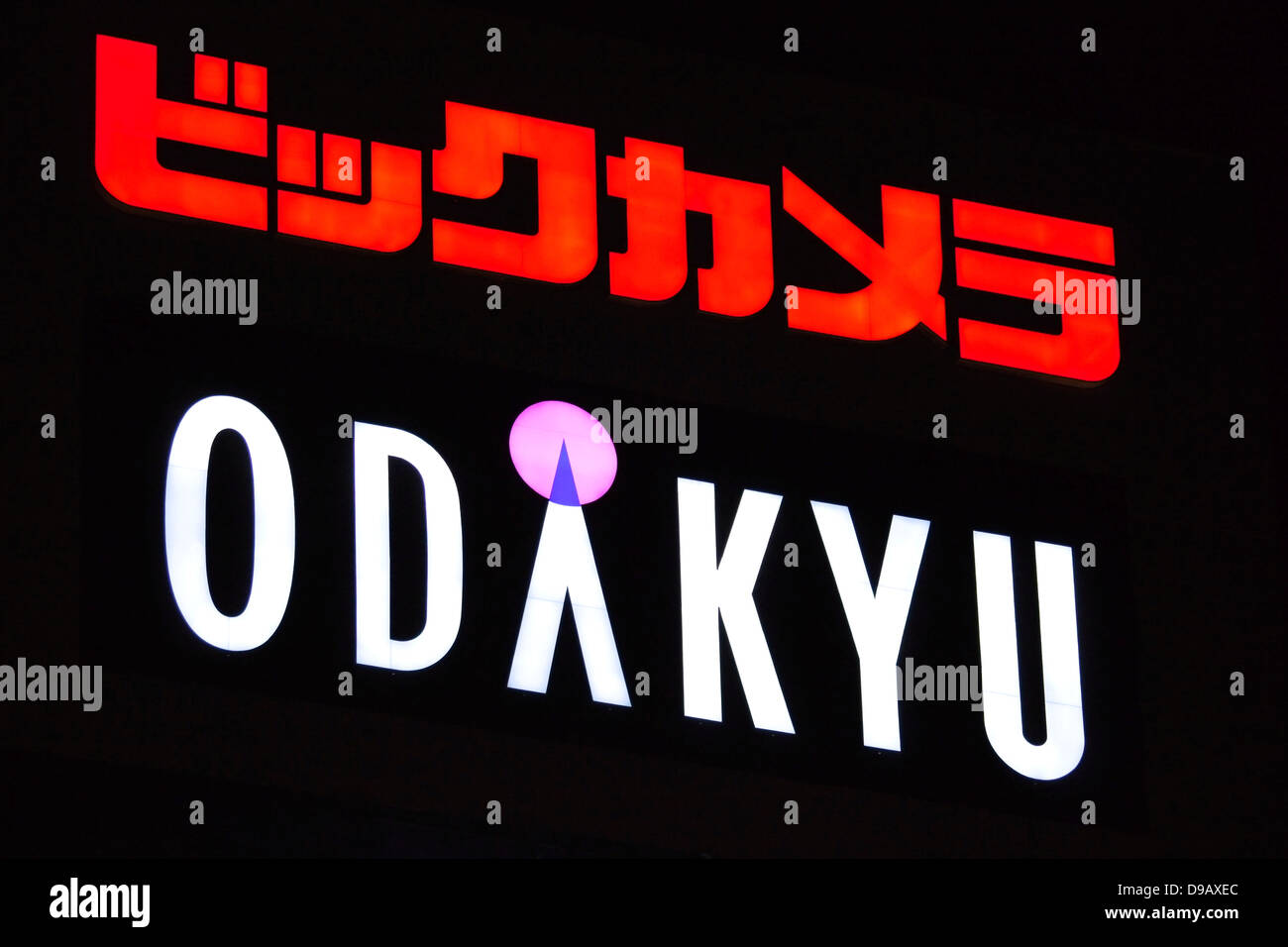 Neon Signboard of Bic Camera at Odakyu Shopping Mall in Shinjuku Tokyo ...