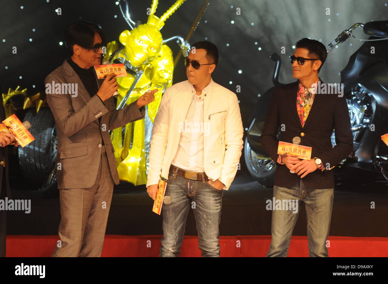 Chow Yun Fat, Aaron Kwok and Donnie Yen at press conference of movie ...