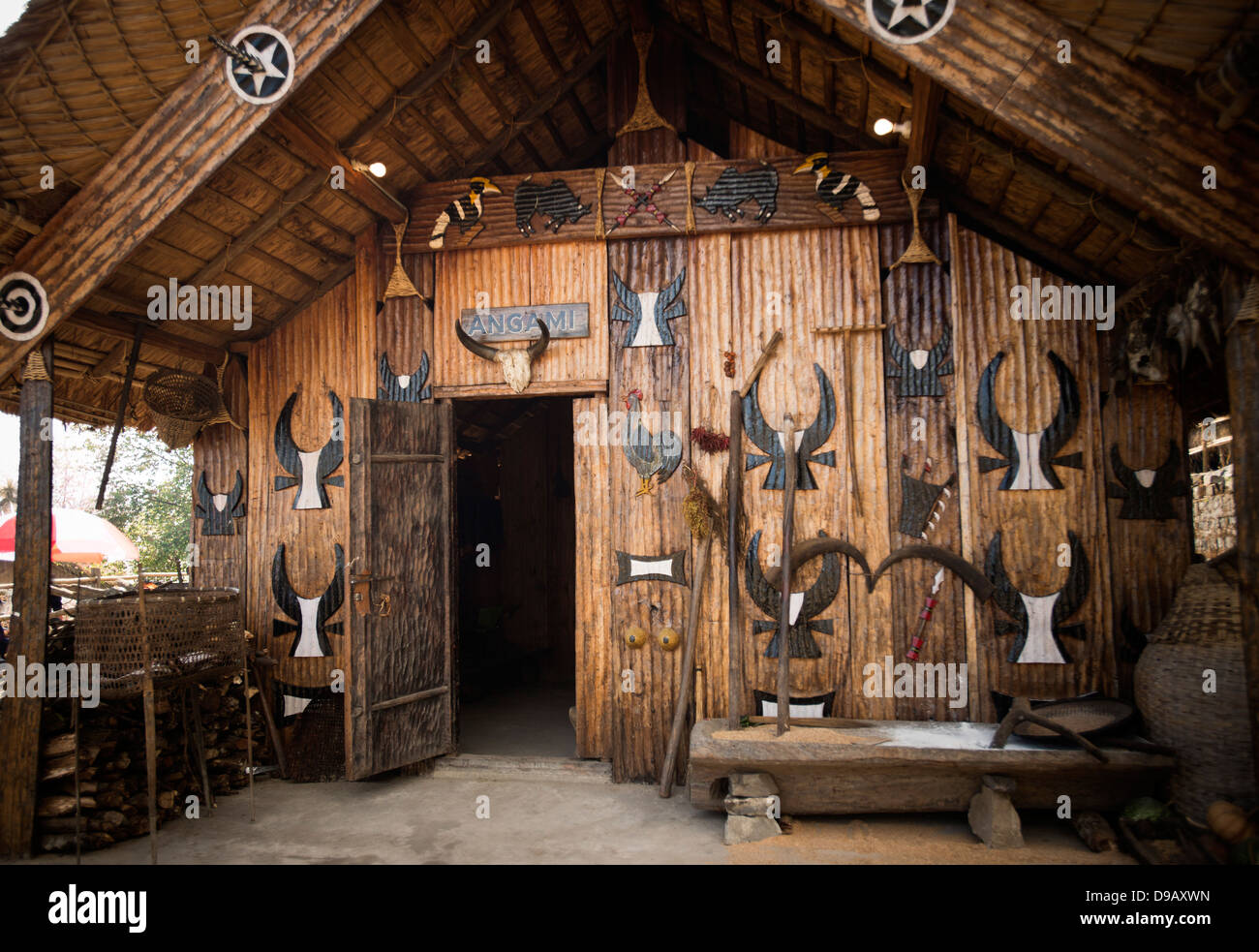 Facade of a Naga tribal hut, Kohima, Nagaland, India Stock Photo - Alamy