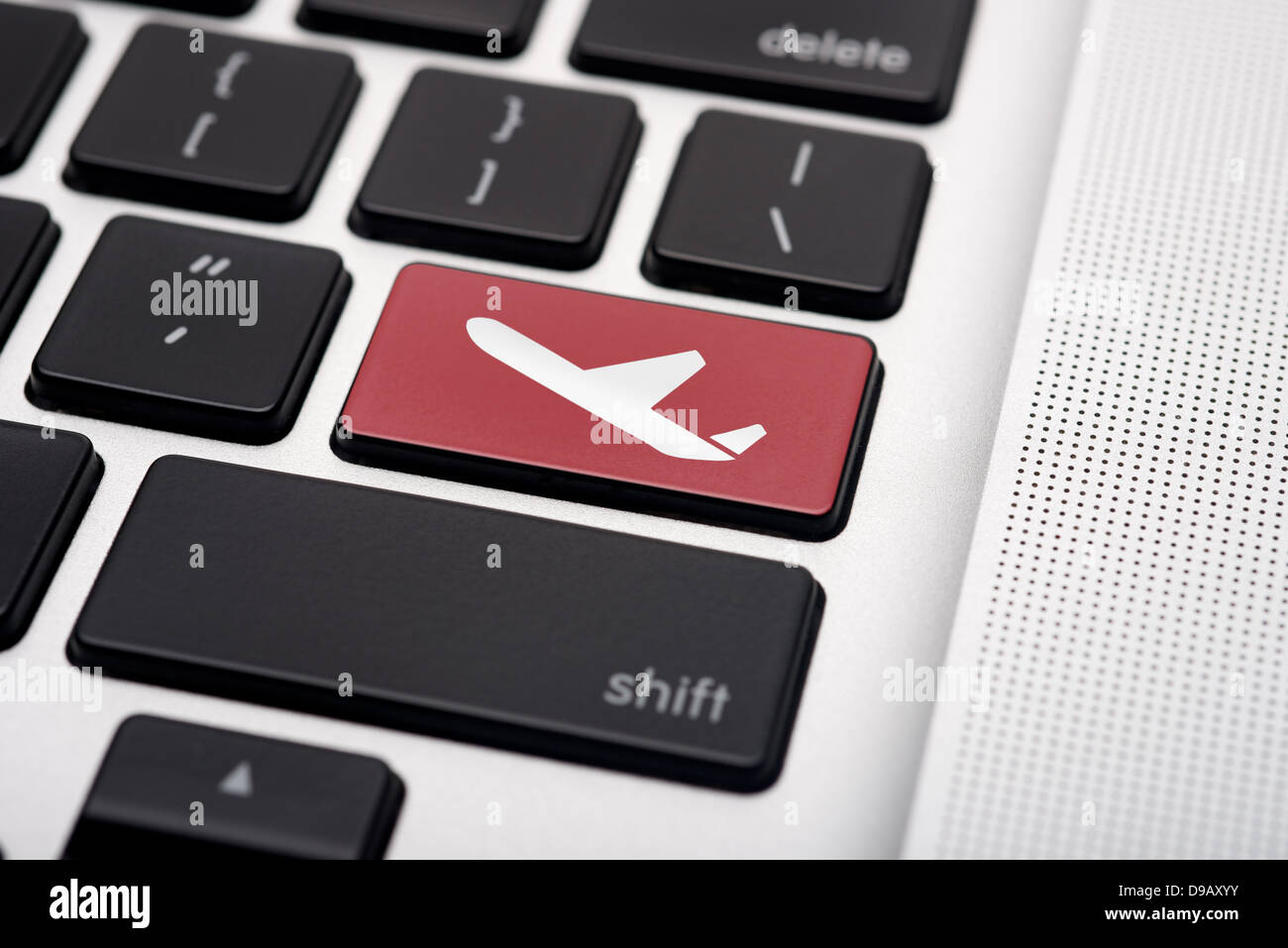 Online flight booking icon button of a computer keyboard Stock Photo ...