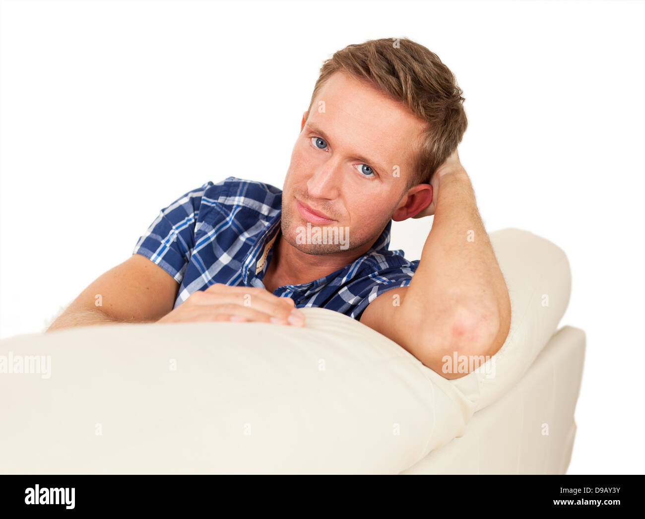 man on sofa Stock Photo - Alamy
