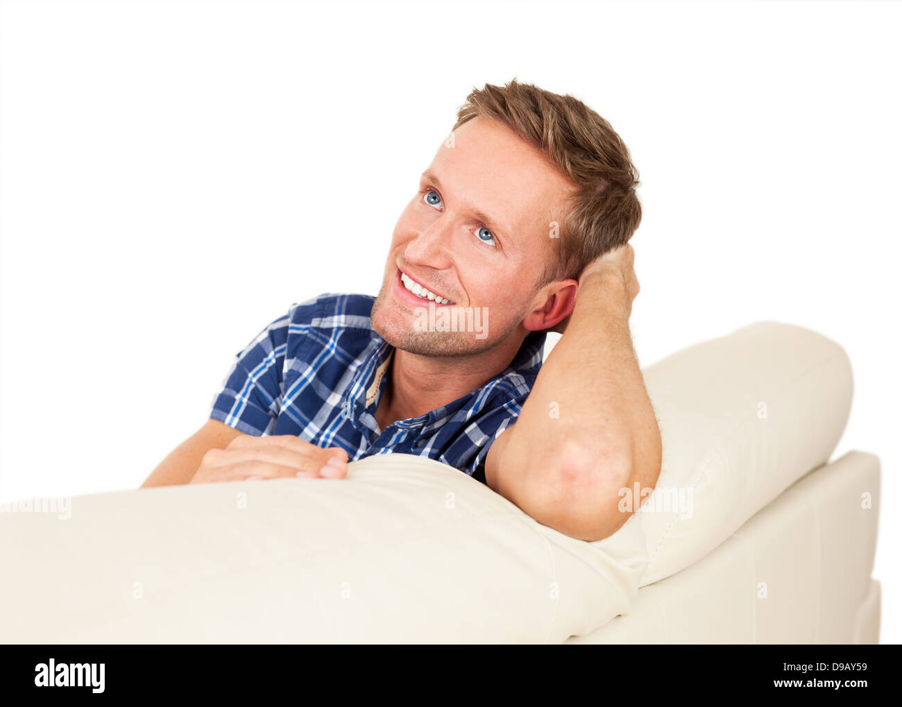 man on sofa Stock Photo - Alamy
