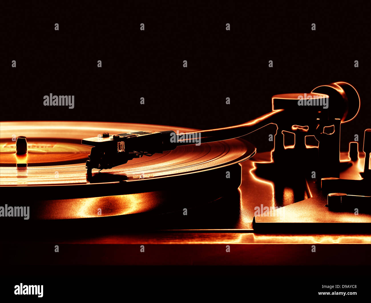 Record player on black background, close up Stock Photo - Alamy