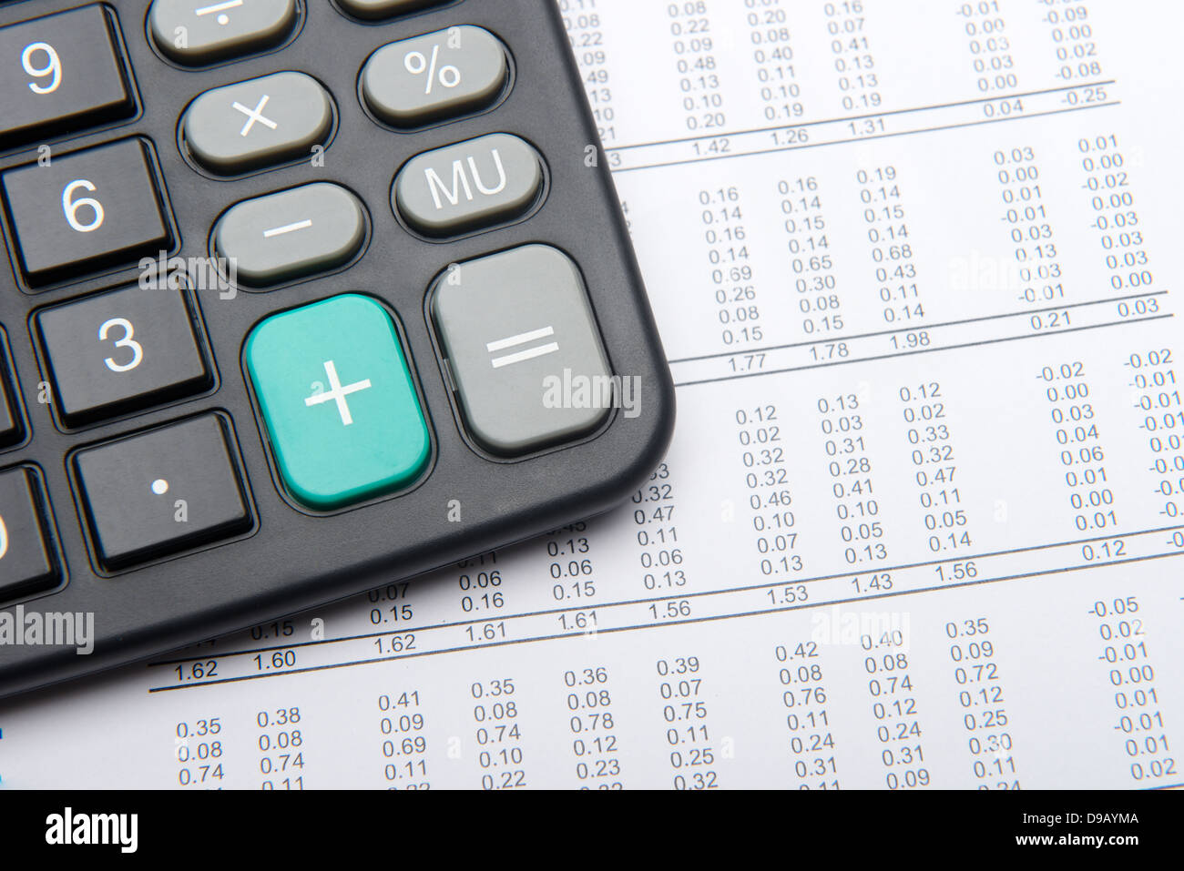 A calculator on financial statements Stock Photo - Alamy