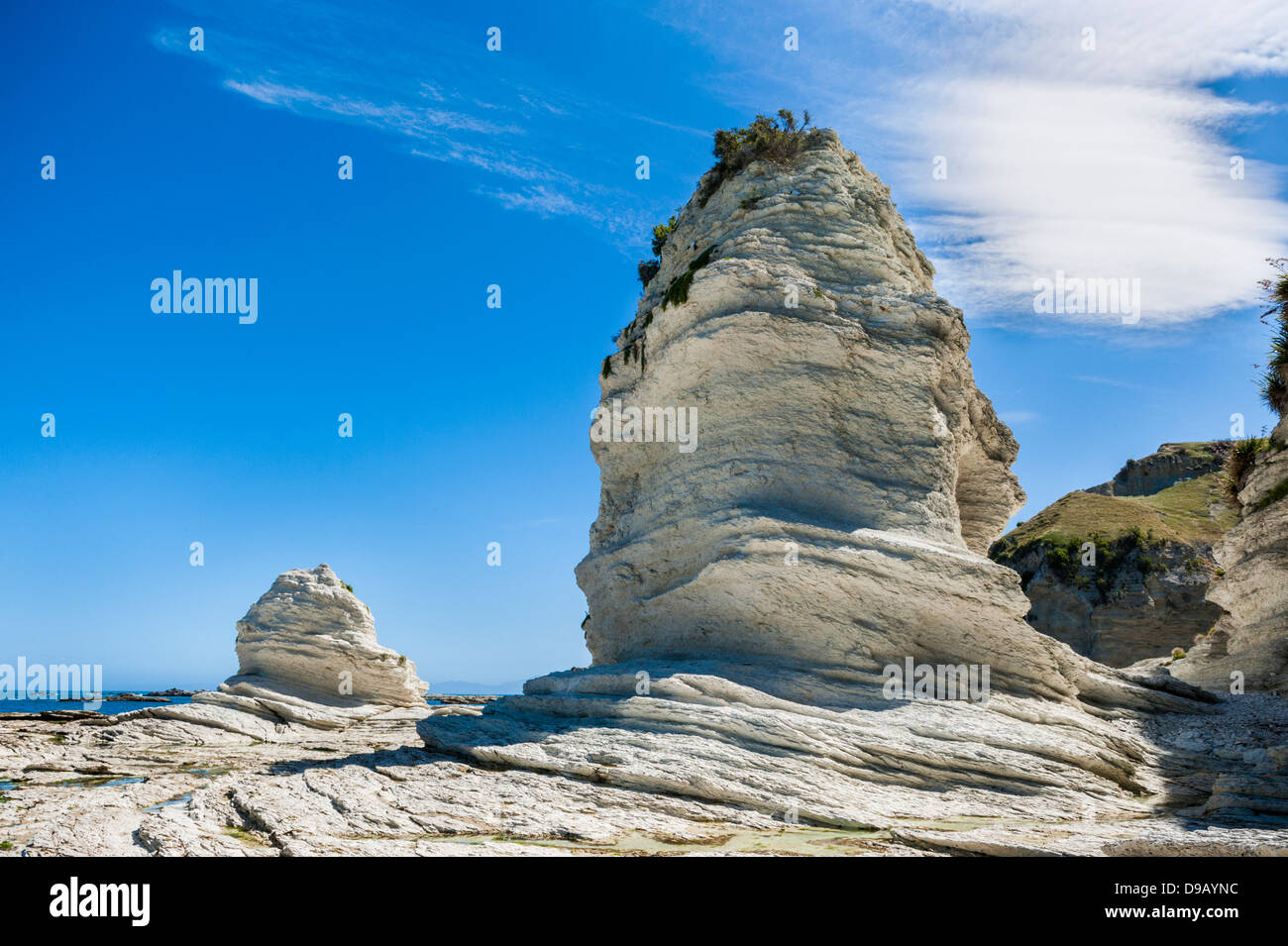 Limestone formations Kaikoura Peninsula. New Zealand, South Island ...