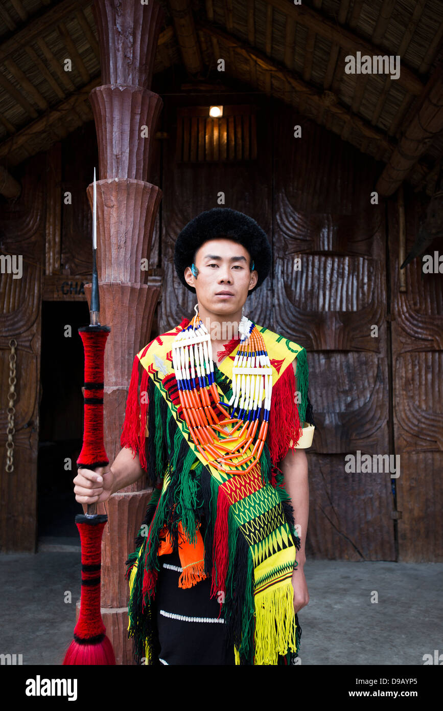 Angami naga tribe man at hornbill festival hi-res stock photography and ...