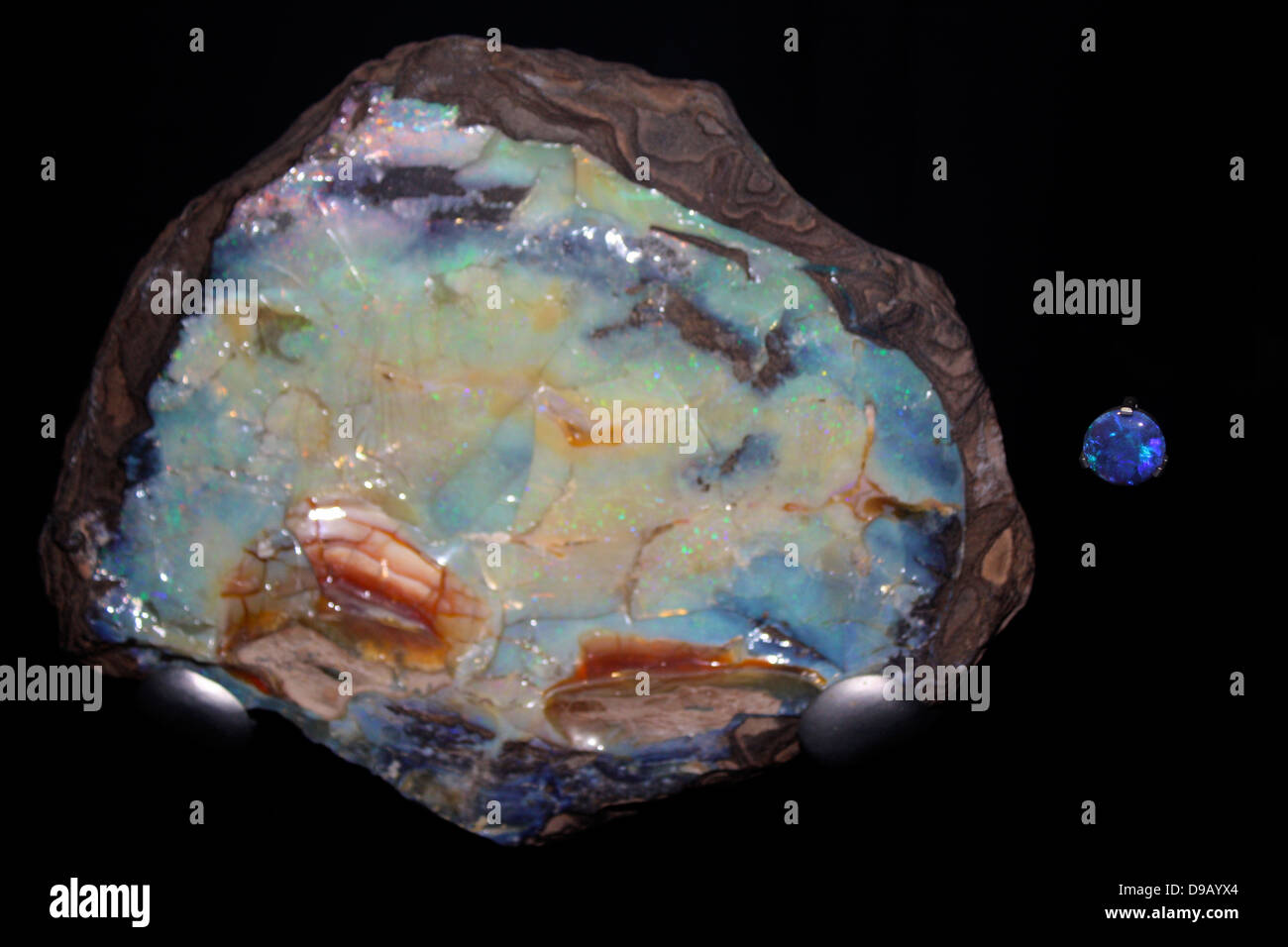 Opal. Today this is valued as a semi-precious stone but this rainbow ...