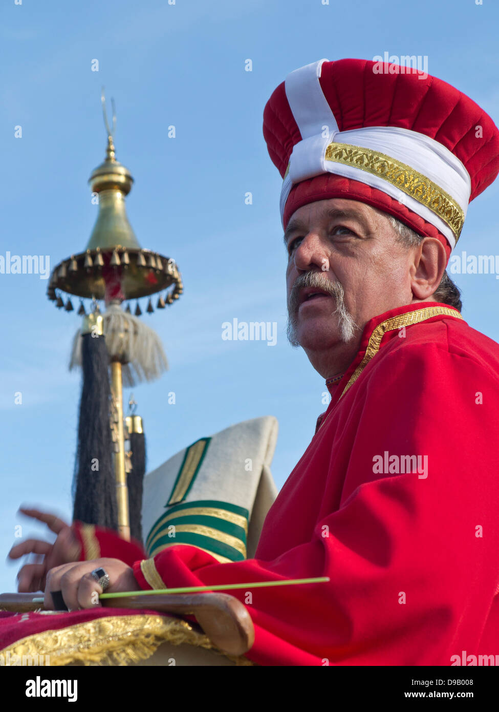 Traditional Ottoman Marching band playing at a festival in Bursa ...