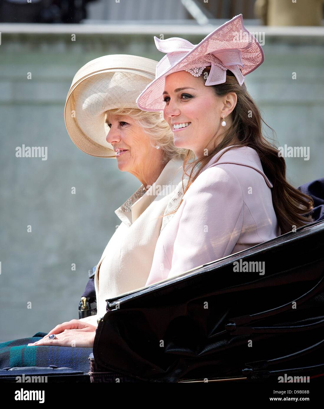 Duchess cornwall duchess cambridge arrive trooping colour horse guards ...
