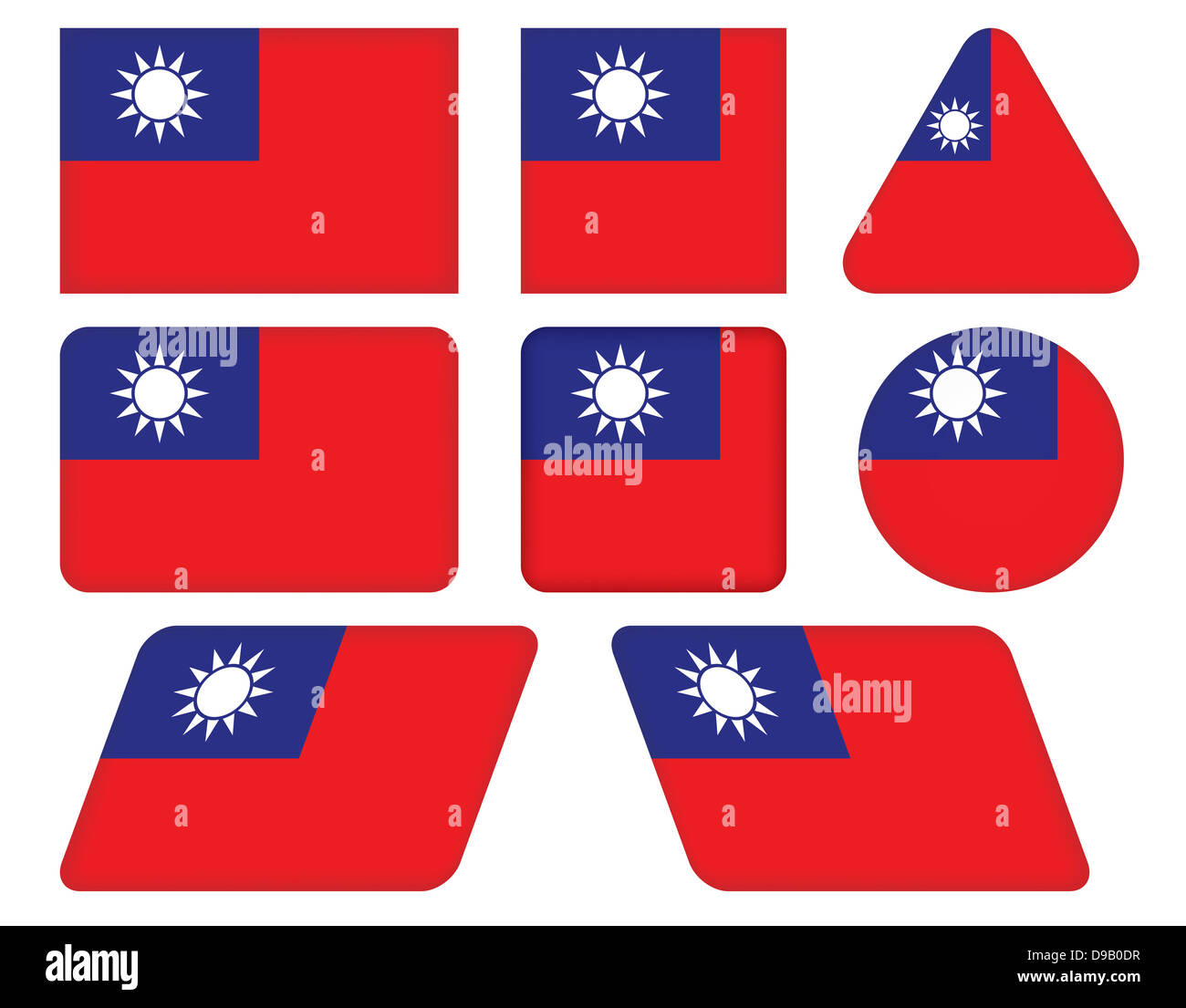 set of buttons with flag of Taiwan Stock Photo - Alamy