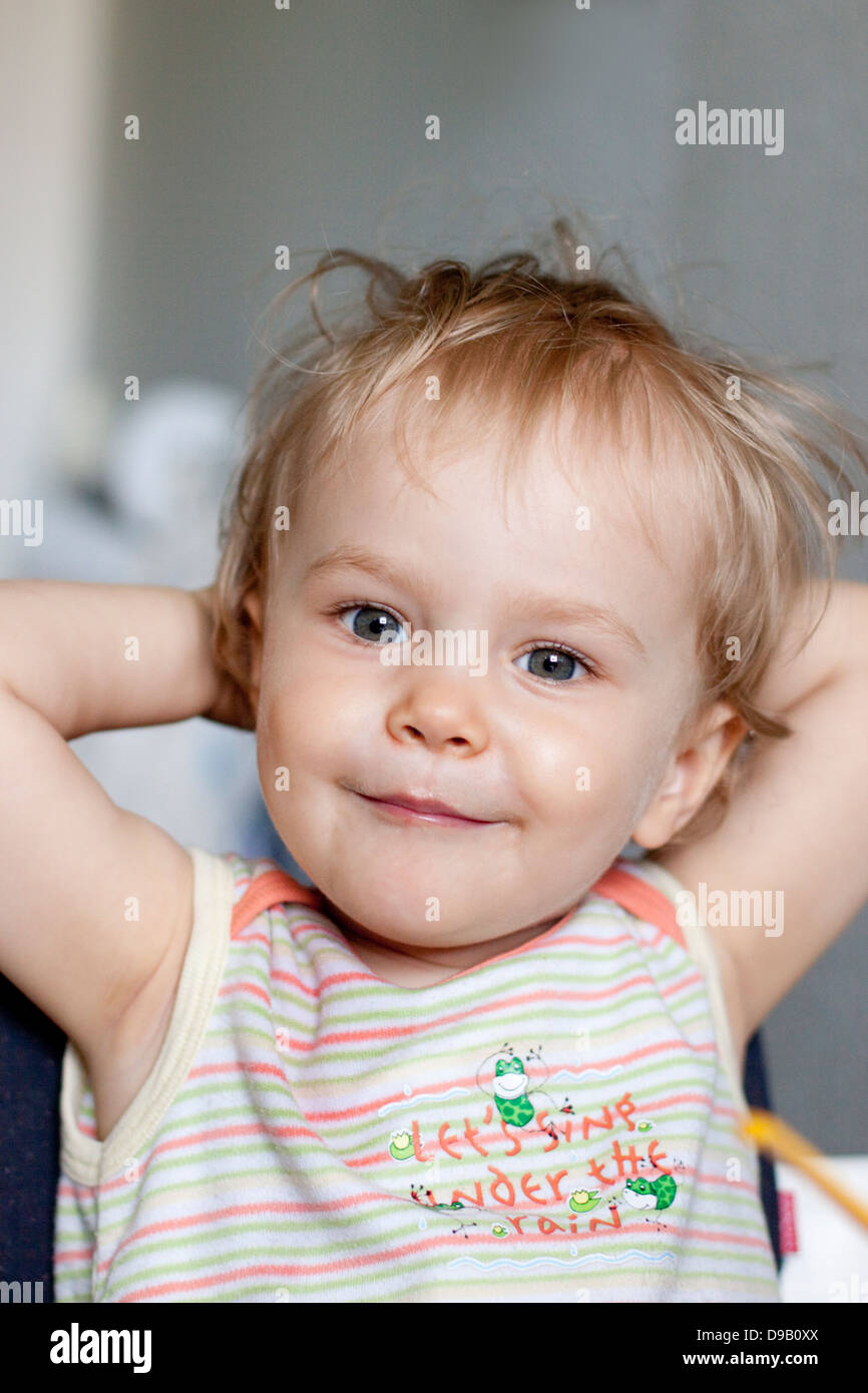 Girl is grinning, close up Stock Photo - Alamy