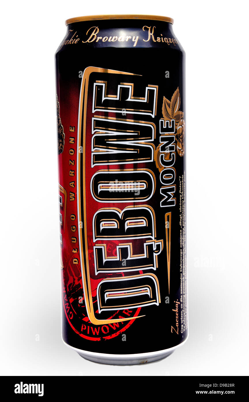 Beer can: Polish 'Debowe Mocne' Stock Photo - Alamy